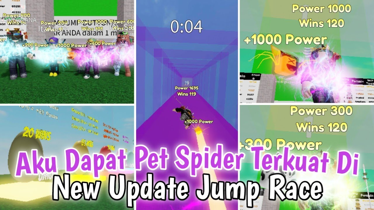 Aku Dapat Pet Spider Terkuat Di New Update Pet Jump Race Roblox ...
