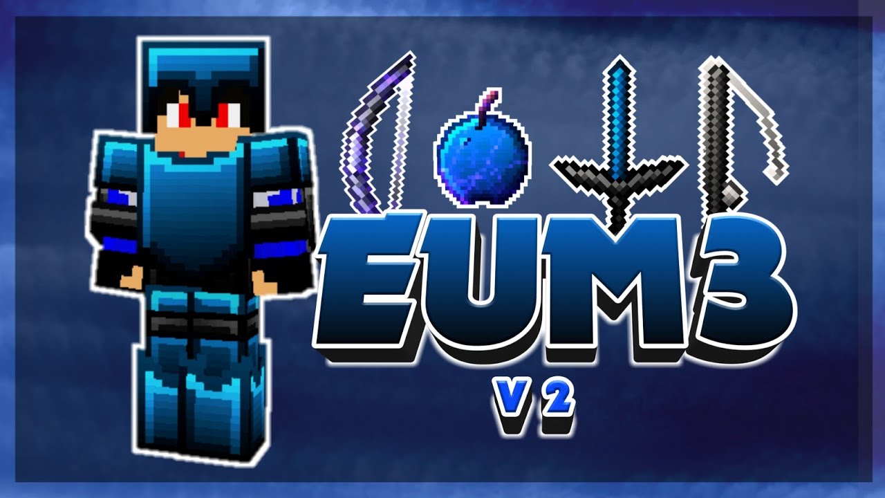 Eum3 Blue V2 MCPE Texture Pack (FpsFriendly) - YouTube