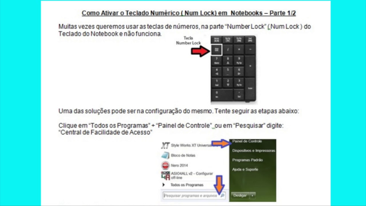 TECLADO NUMÉRICO "Number Lock" - Como ativar em Notebooks - YouTube