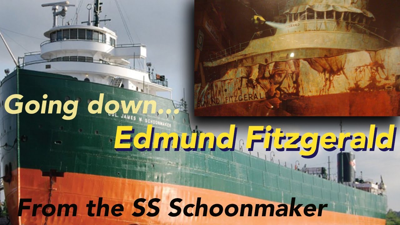 Edmund Fitzgerald, on the way down, from the SS Schoonmaker - YouTube