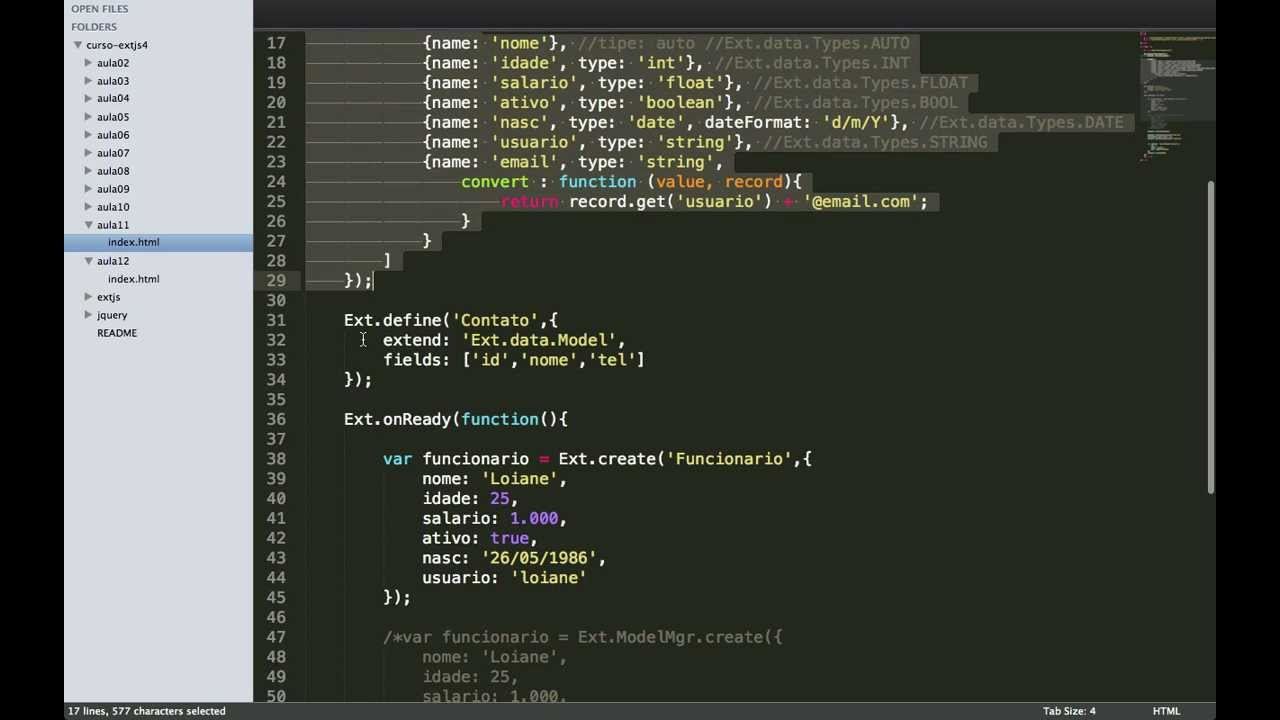 Curso Gratuito ExtJS 4 - Aula 12 - Data Package: Model: Validations - YouTube