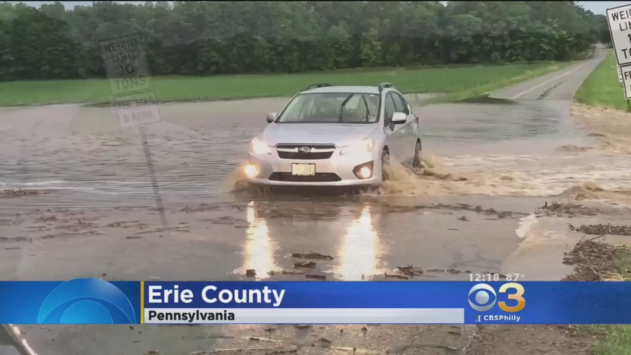 Flooding In Erie County After Severe Storms On Sunday - YouTube