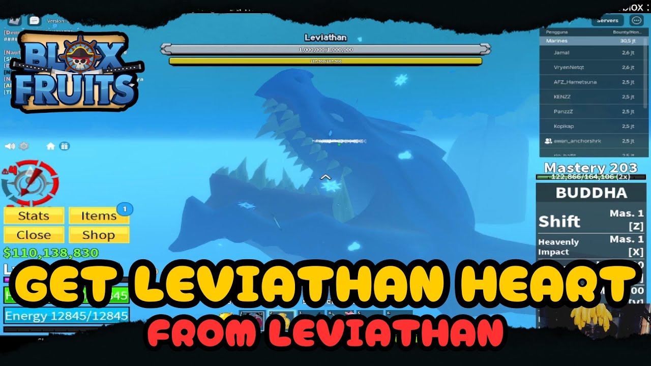 Get leviathan heart from leviathan blox fruits roblox - YouTube