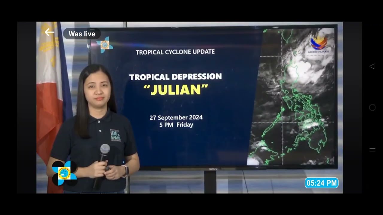 WATCH: PAGASA WEATHER REPORT September 27, 2024 5PM | Bagyong JULIAN ...