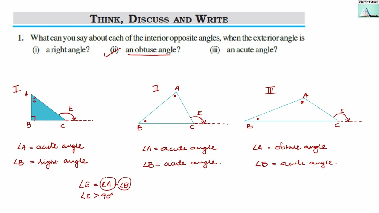 Think Discuss & Write Page no.118|| Chapter-6 The triangle and its ...