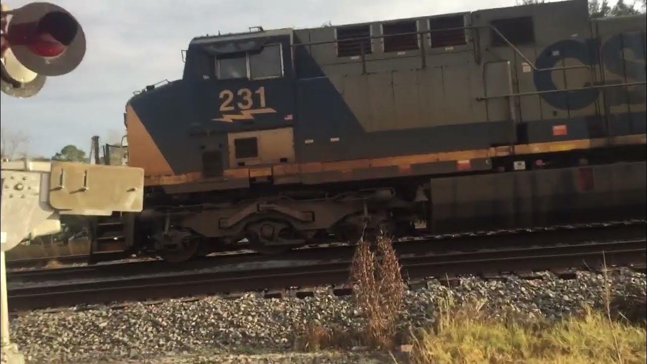 CSX# 231#329 beginning to roll as locomotives Fumes coming out heading ...