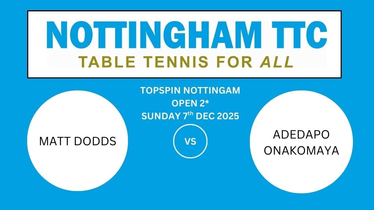 Open 2* - 7-12-25 - Matt Dodds v Adedapo Onakomaya - YouTube