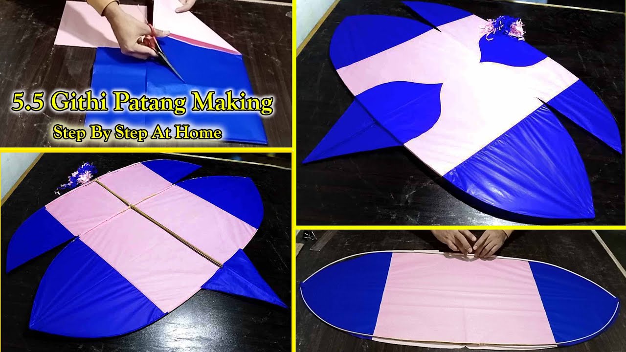 5.5 githi patang making step by step at home - By MS KiteS 2022. - YouTube