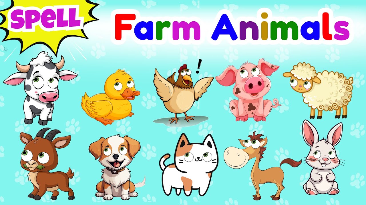 Spell Farm Animals for Kids | Learn Animal Names & Sounds | Educational ...