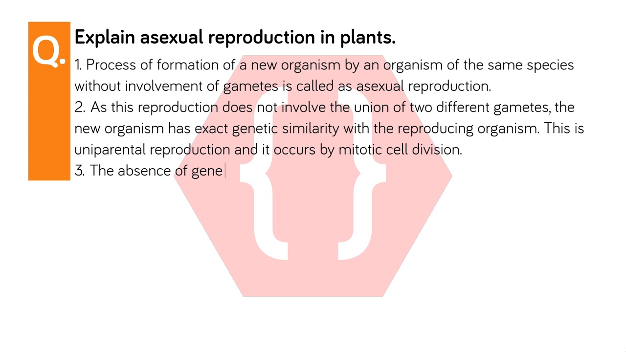 Explain asexual reproduction in plants. | Life Processes in Living ...