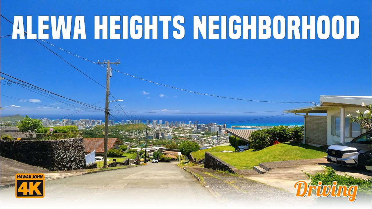 Alewa Heights Neighborhood 🌈 Honolulu, Oahu 🌴 Hawaii John 4K Driving ...