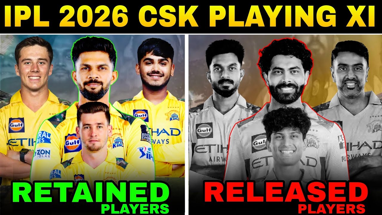 IPL 2026 CSK Released & Retained Players || Jadeja,Ashwin समेत 8 होंगे ...