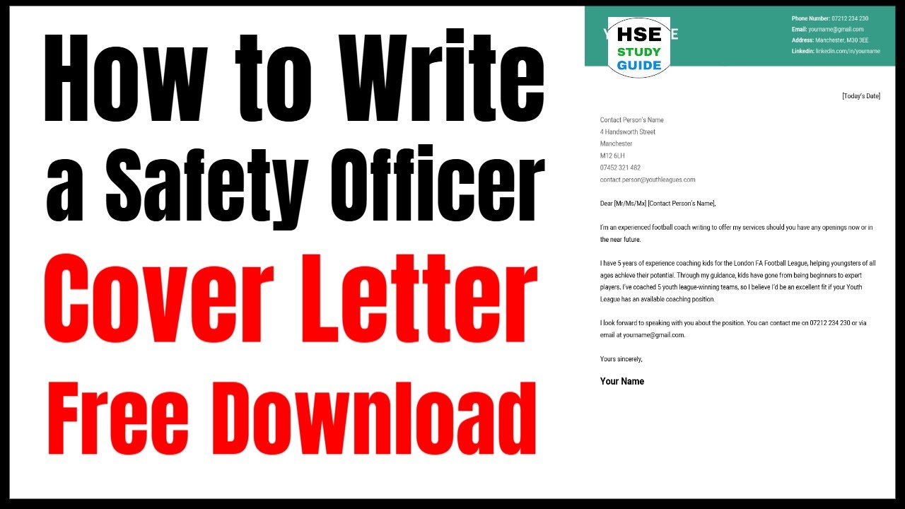 How to Write a Safety Officer Cover Letter | Free Download Professional ...