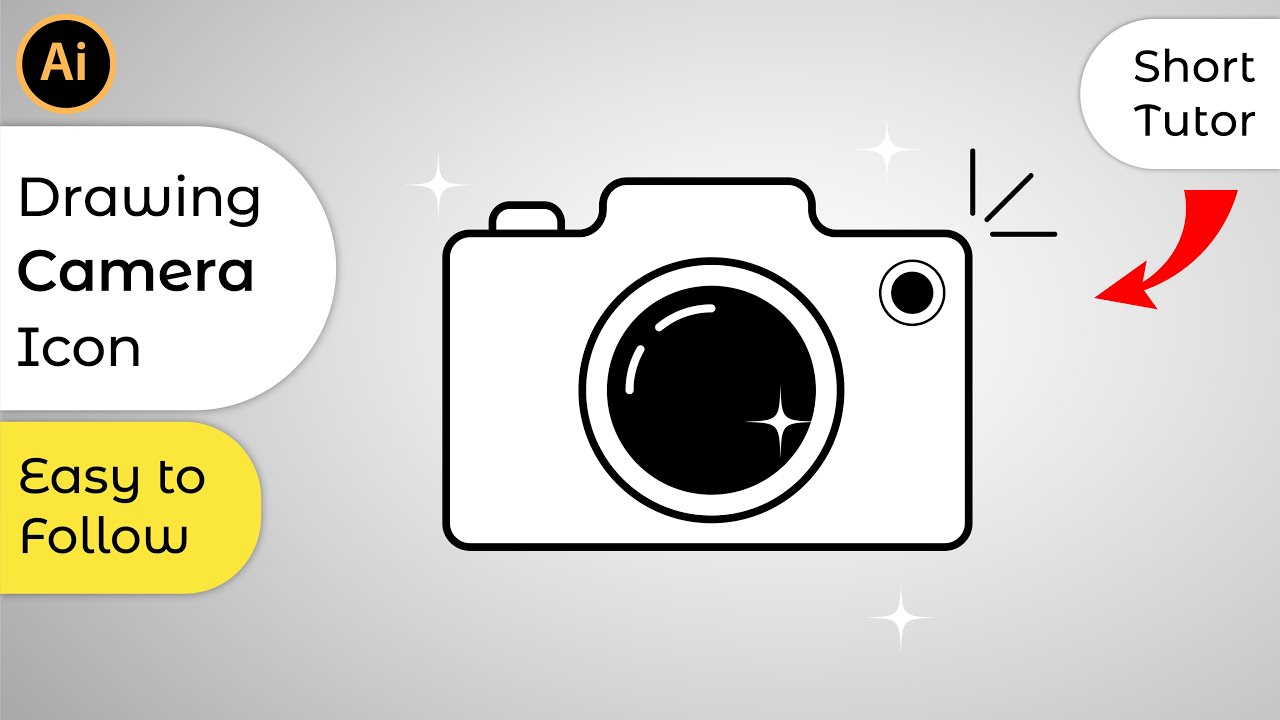 How to Draw Camera Icon in Adobe Illustrator - YouTube