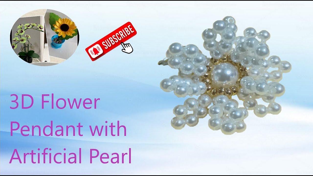 Use fishing line to DIY making Jewelry Pendant with Artificial pearls ...