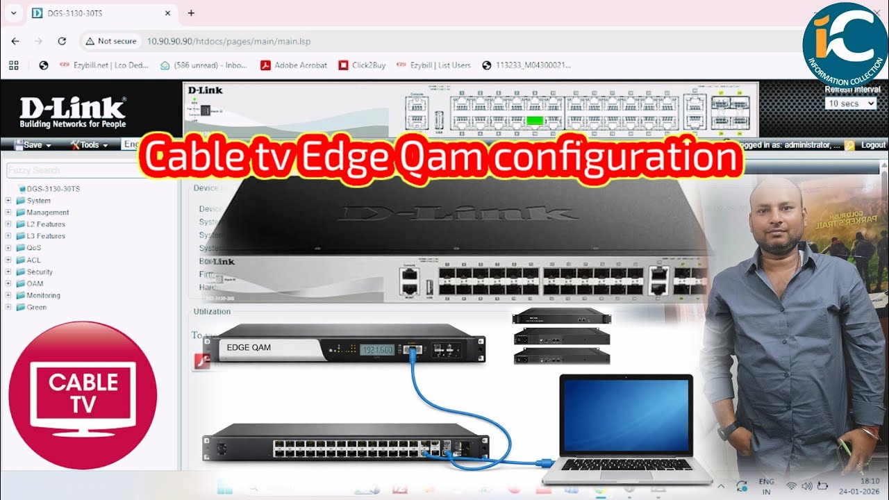 Cable tv Edge Qam configuration || Dlink Switch configuration for Catv ...