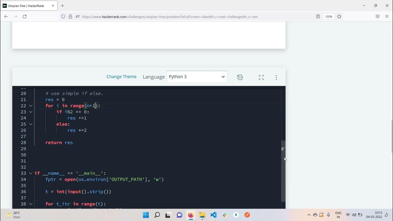 Utopian Tree Hackerrank Python Youtube