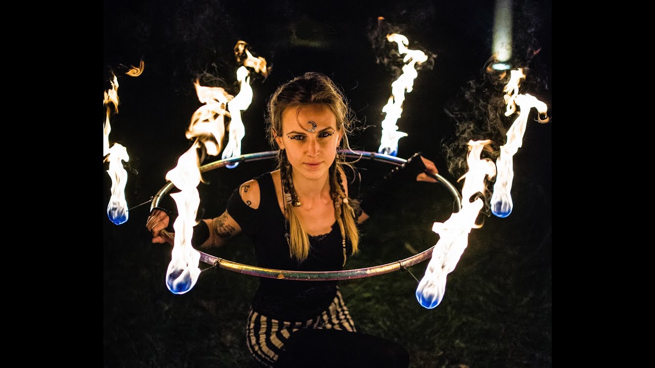 Rings of Fire - Flow arts fire show by *Lisa Elvee* - YouTube