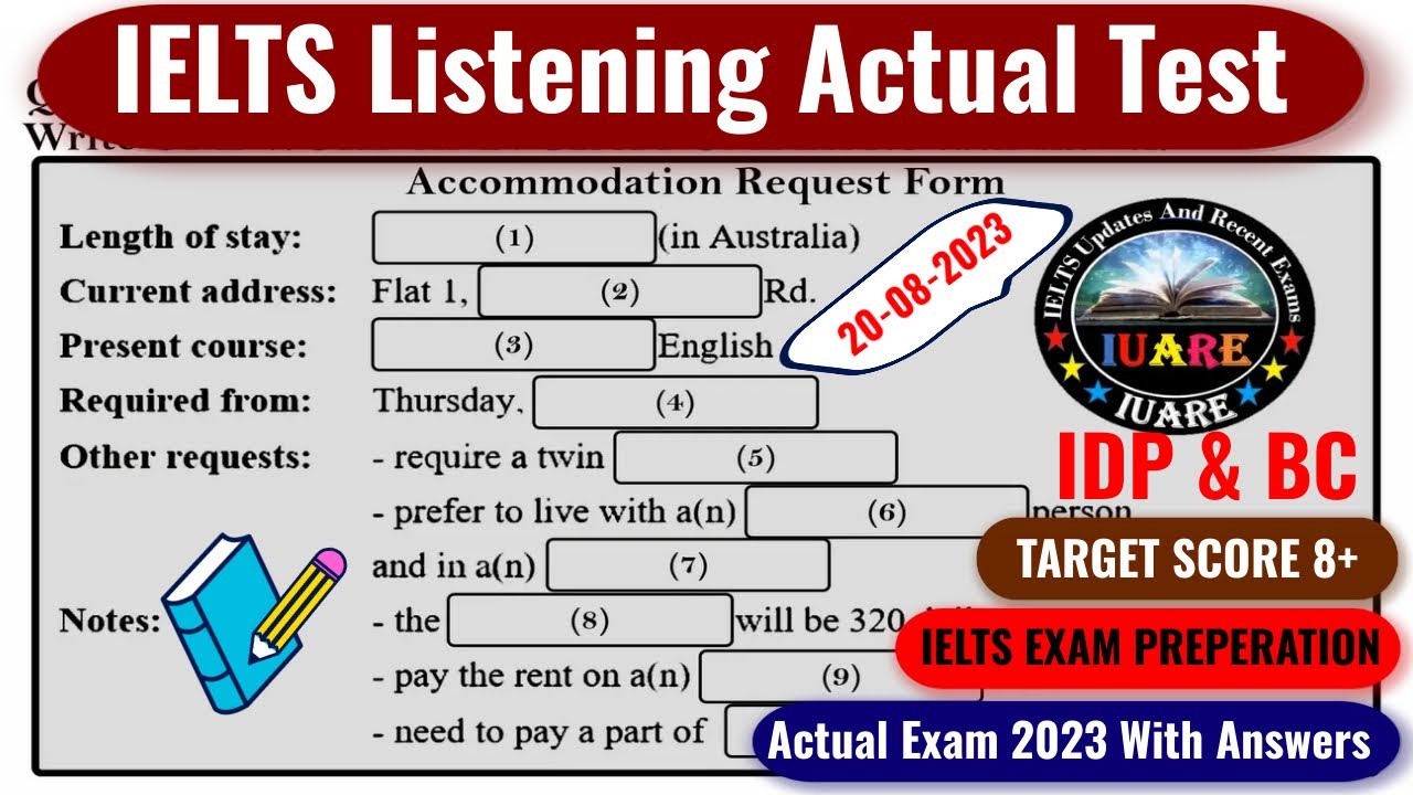 IELTS Listening Actual Test 2023 with Answers | 20.08.2023 - YouTube