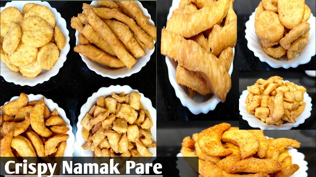 4 Types Of Namak Pare l Kaju Namak Pare Recipe l Crispy Namakpare ...