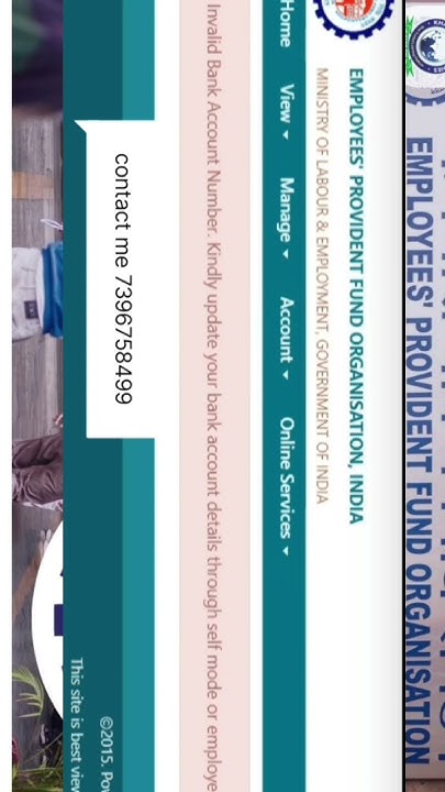 Invalid bank account details, solution for epfo problems - YouTube