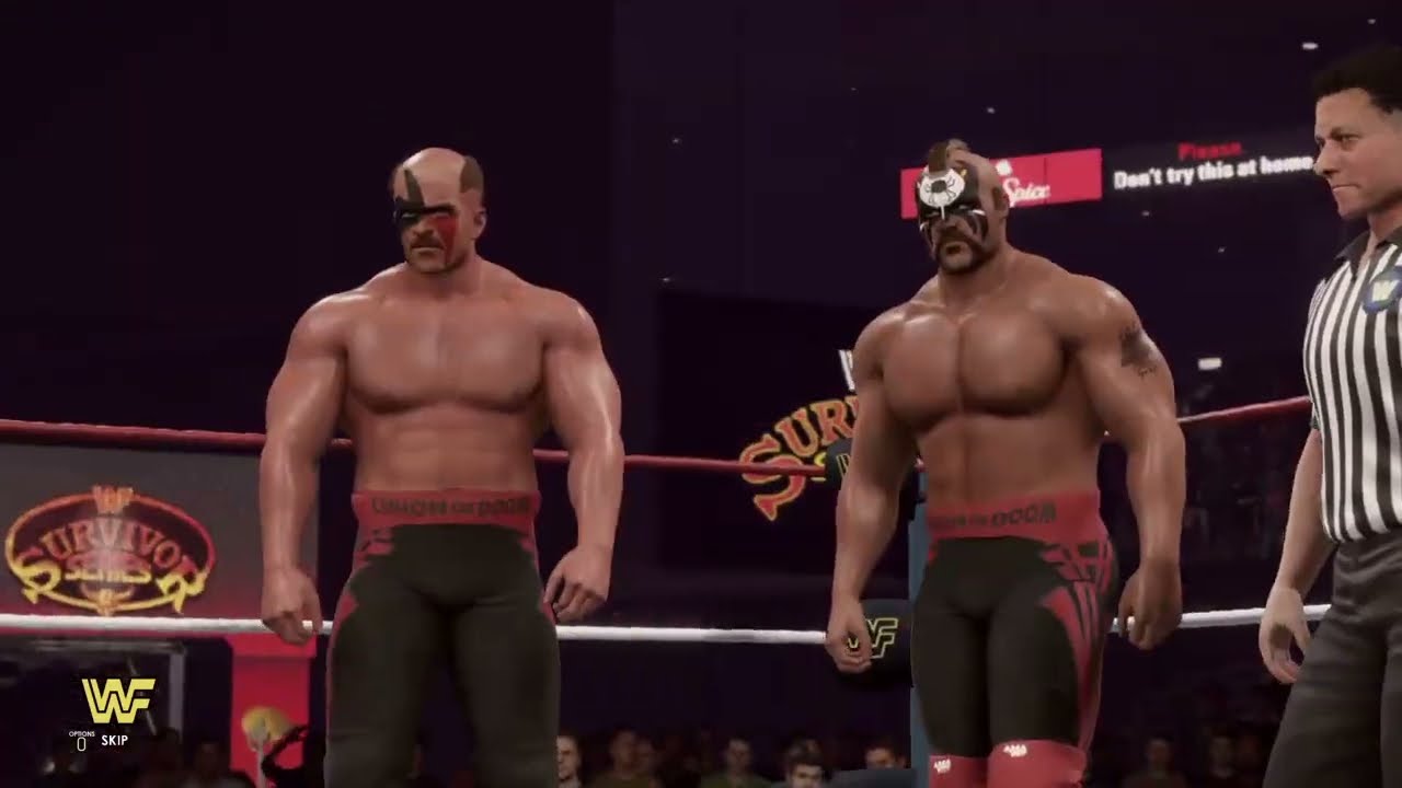 WWE 2K22 WWF Universe Mode [Full Match] The Road Warriors vs. The Brain ...