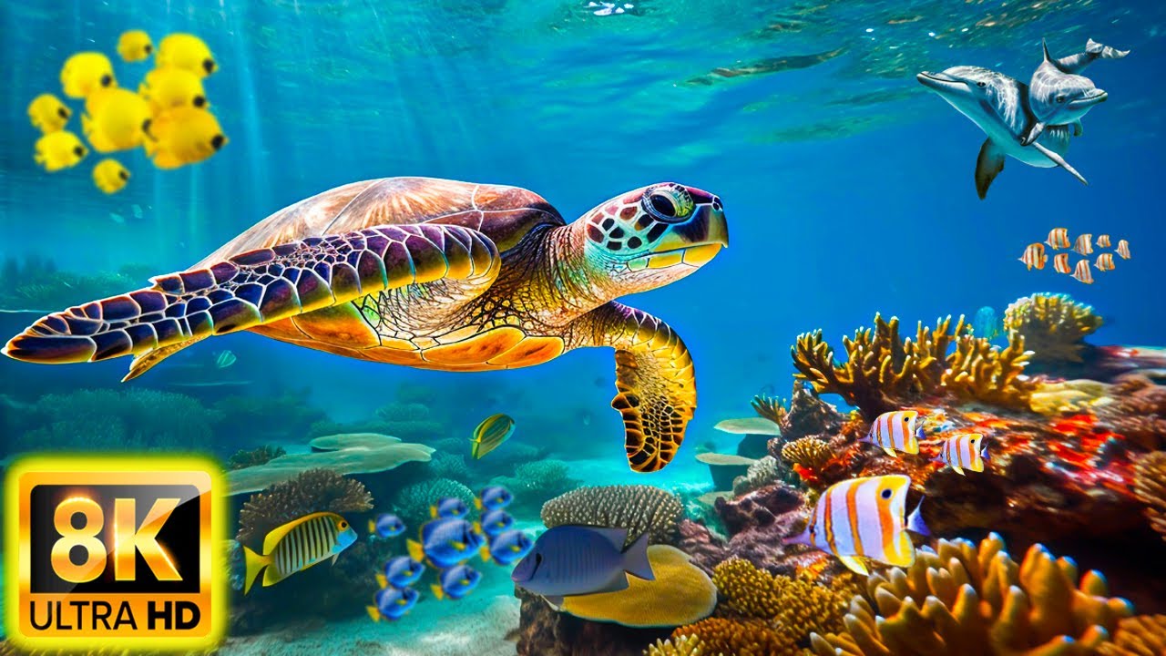 The Ocean 8K VIDEO ULTRA HD - Beautiful Coral Reef Fish 🐠 Relax Music ...