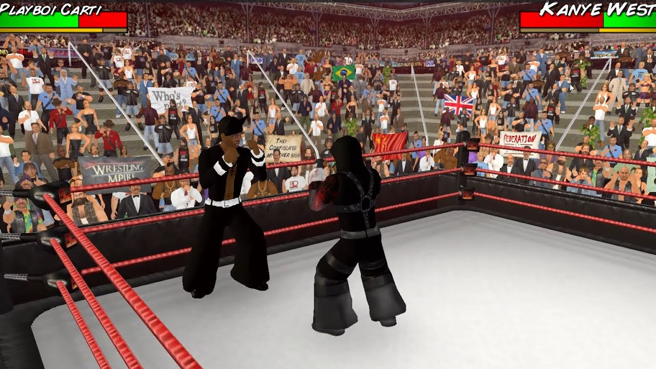 Playboi Carti vs Kanye West Boxing Match! [Wrestling Empire] - YouTube