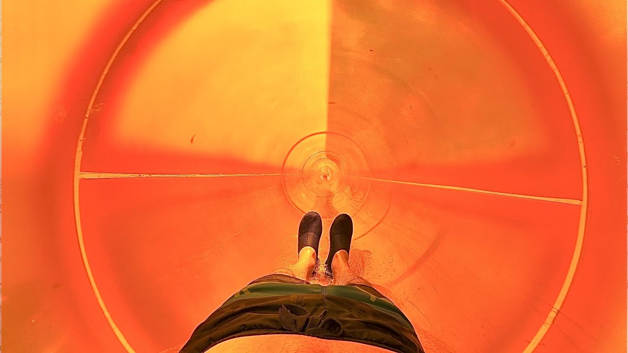 Orange Tube Slide at AquaJoy Water Park - YouTube