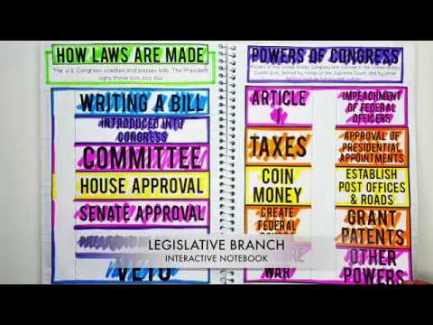 Legislative Branch Interactive Notebook - YouTube