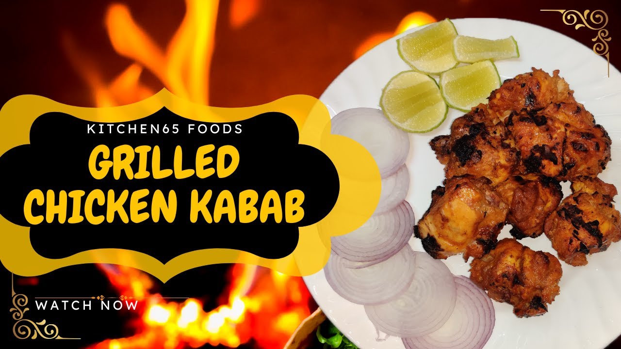 Grilled chicken kabab | Smoked chicken kabab | Easy chicken kabab ...