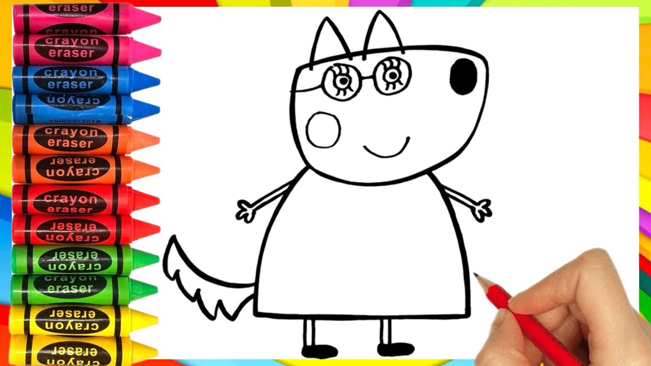 Draw Granny Wolf From Peppa Pig | How to draw peppa pig - YouTube