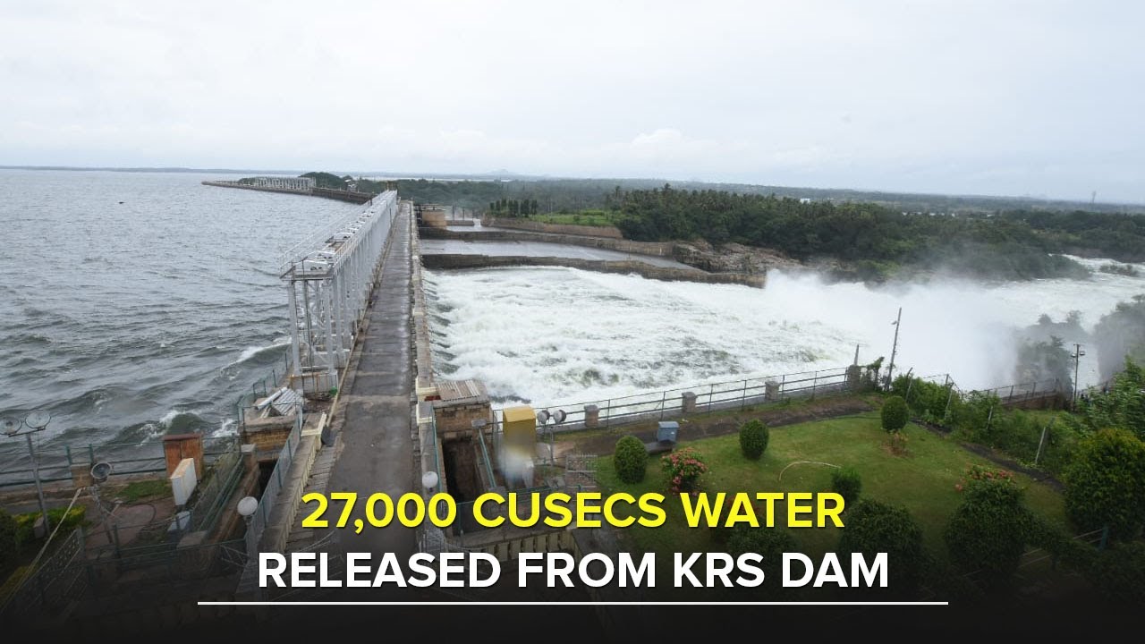 27,000 cusecs water released from KRS Dam - YouTube