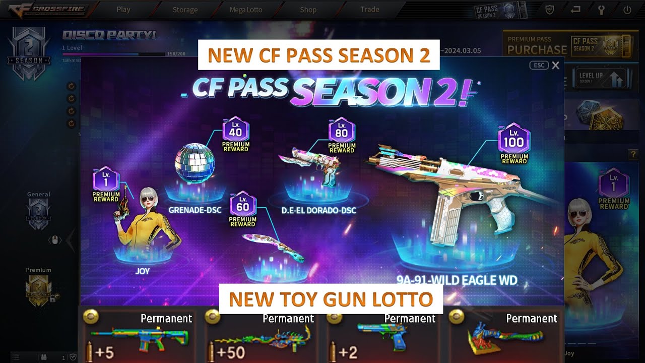 NEW CF PASS SEASON 2 & TOY GUN LOTTO CROSSFIRE PH - YouTube