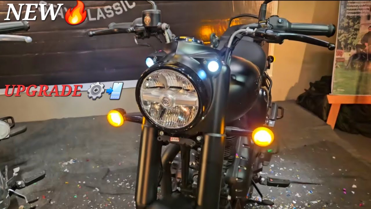 FINALLY 2024 Royal Enfield Classic 350 Led Headlight🚦&New Dark Black ...