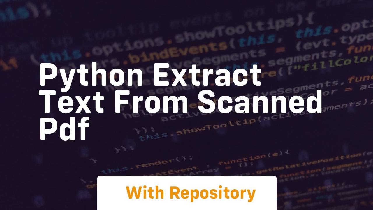 python extract text from scanned pdf - YouTube