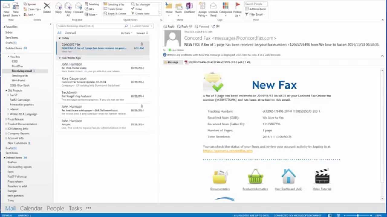 Receiving faxes by email | Concord Fax - YouTube