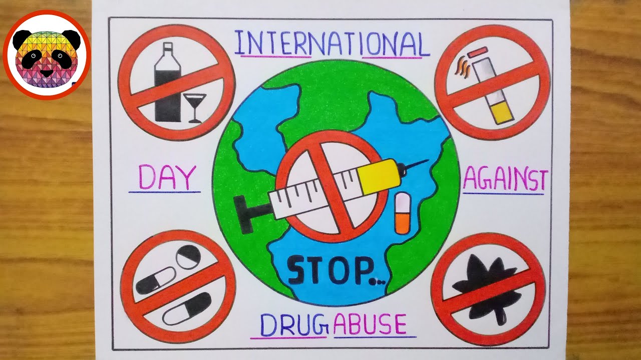 International Day Against Drug Abuse Poster Drawing / Say No To Drugs ...