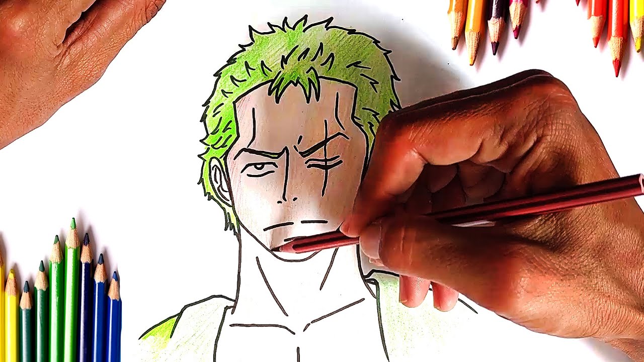 How to Draw Roronoa Zoro Step by Step | One Piece Anime Sketch Tutorial ...