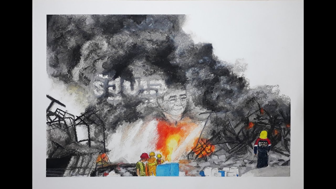 Oil pastel drawing | Be on fire - YouTube