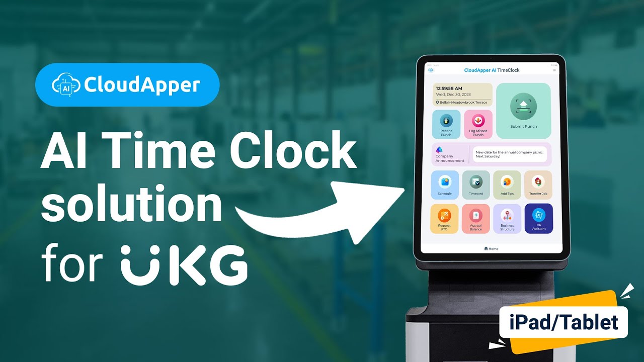 CloudApper AI TimeClock solution for UKG - YouTube