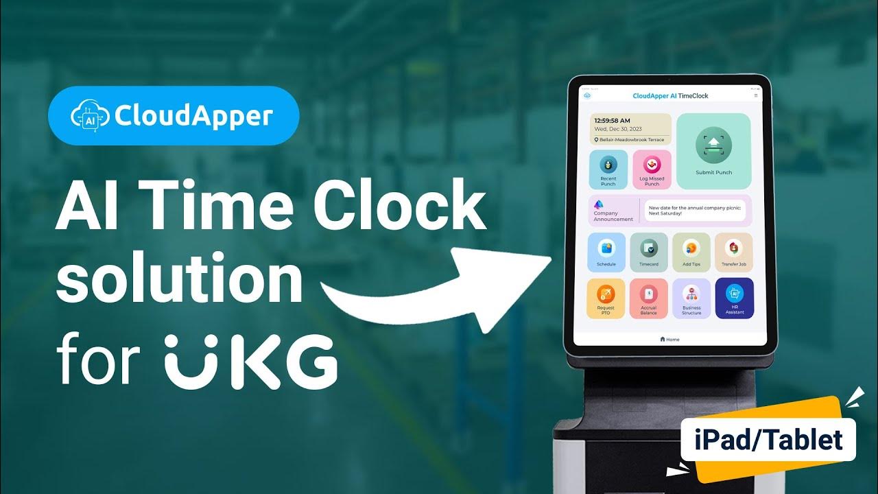 CloudApper AI TimeClock solution for UKG - YouTube