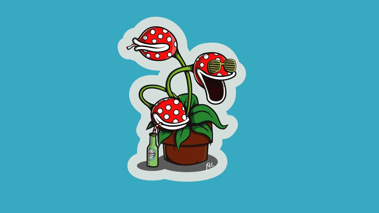 MARIO PLANT speed draw | Adobe Illustrator - YouTube