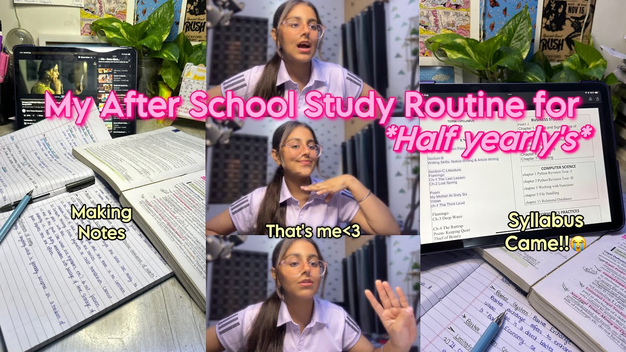 My AFTER SCHOOL *STUDY* ROUTINE for Half Yearly’s Exams *CBSE 12th ...
