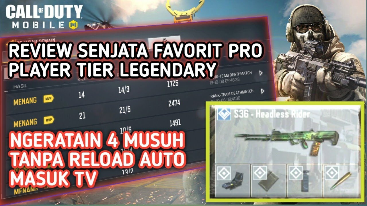 S36-HEADLESS RIDER, REVIEW LENGKAP SENJATA ANDALAN PRO PLAYER TIER ...