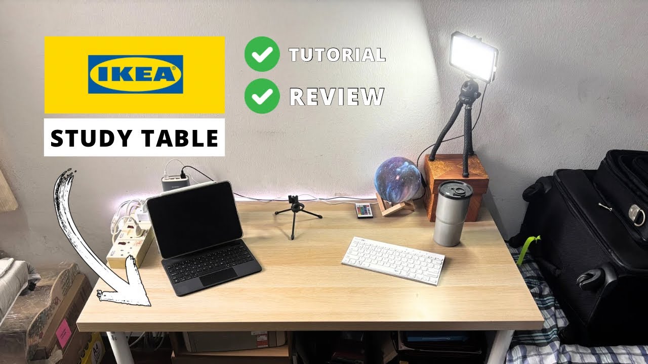 DIY IKEA Study Table | Height Adjustable Table Setup and Review - YouTube