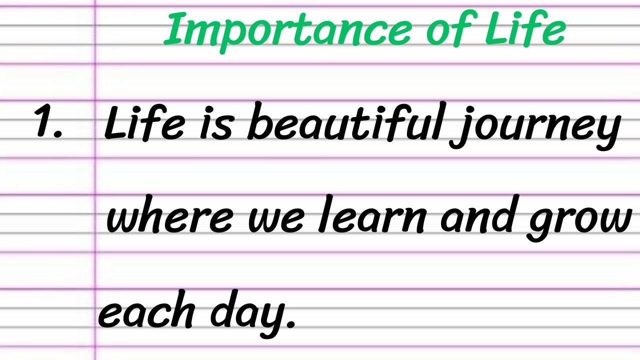 Importance of Life Essay in English 10 Lines || Short Essay on ...