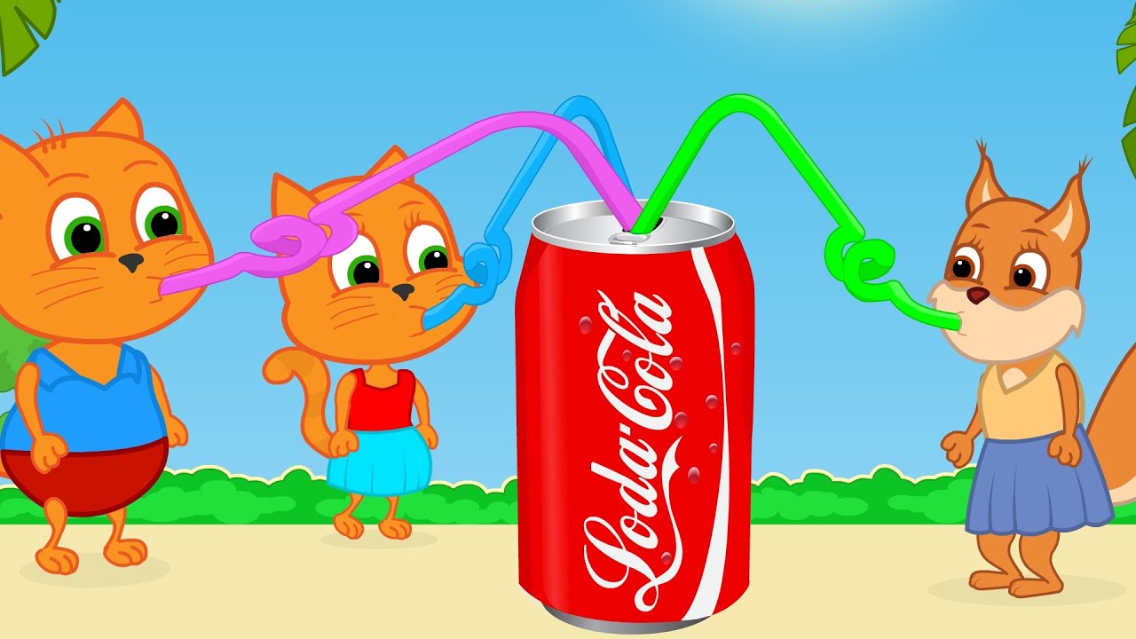 Família de Gatos - Lata Gigante De Coca Cola Desenho Animado em ...