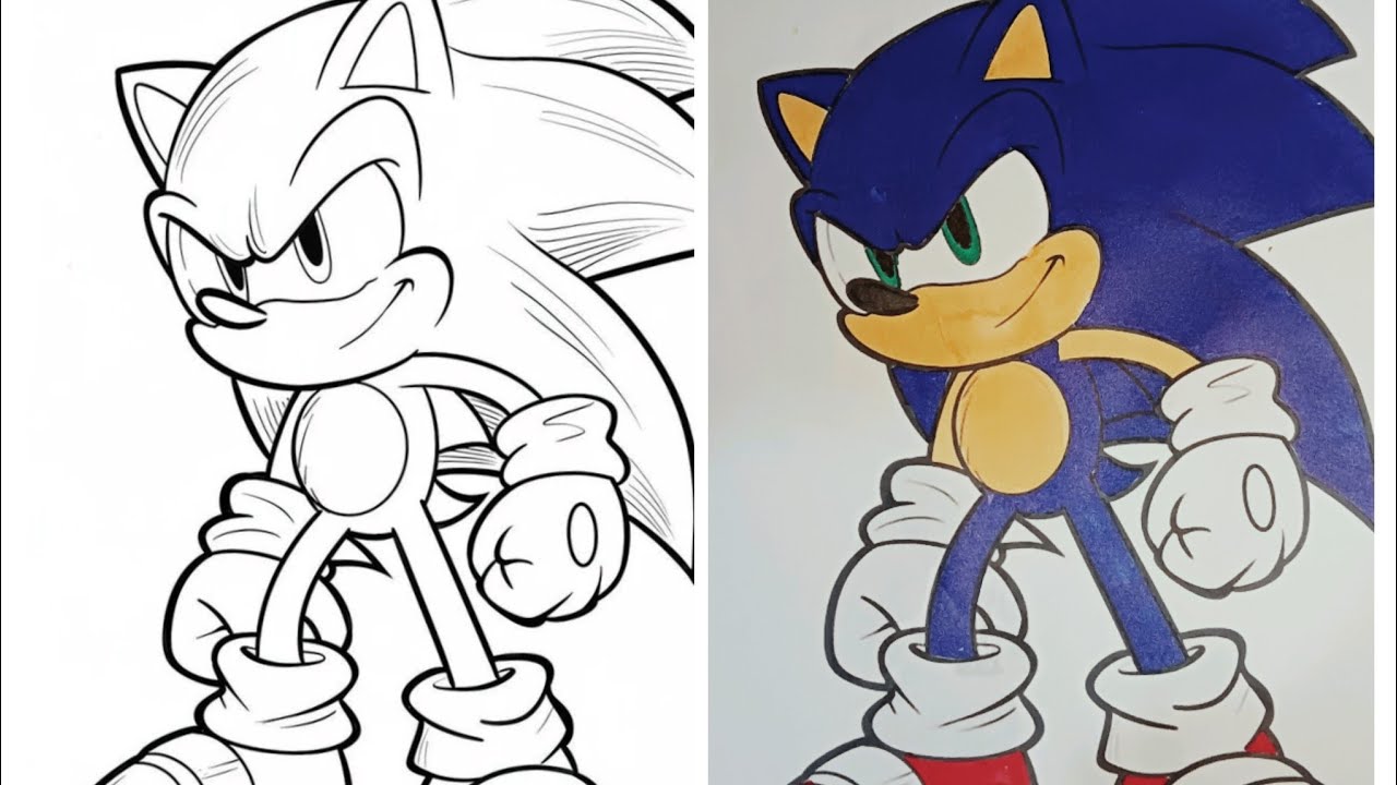 How to Color Sonic The Hedgehog step by step for kids - YouTube