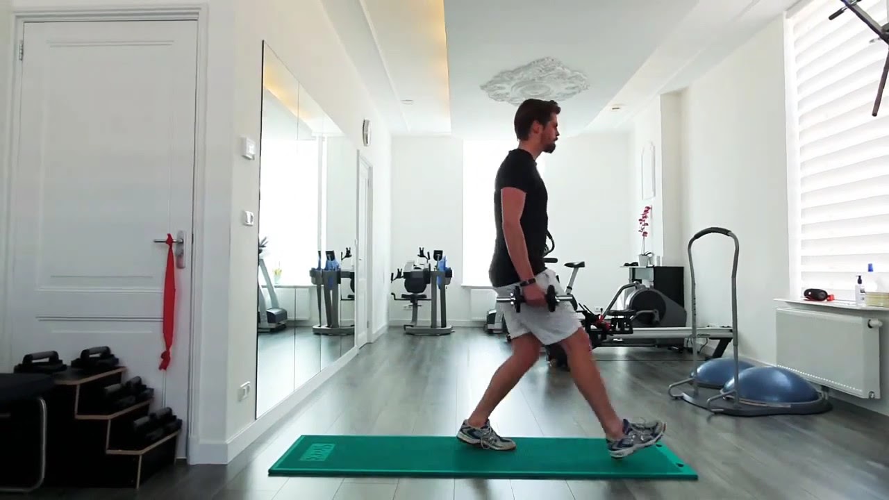 Weighted walking lunges - YouTube